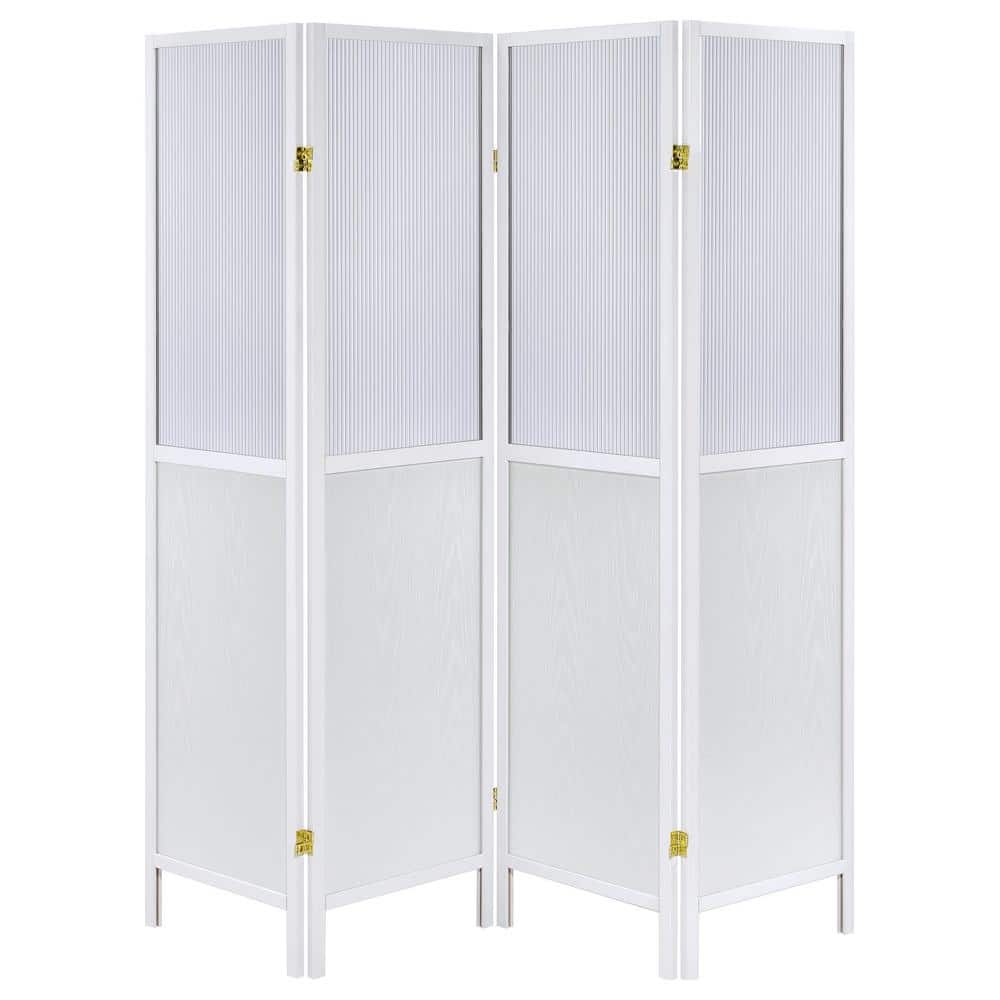 Coaster Mattison White 4-Panel Room Divider 960122 - The Home Depot