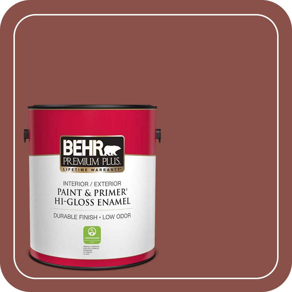 BEHR PREMIUM PLUS 1 gal. #S150-6 Spiced Berry Hi-Gloss Enamel Interior ...