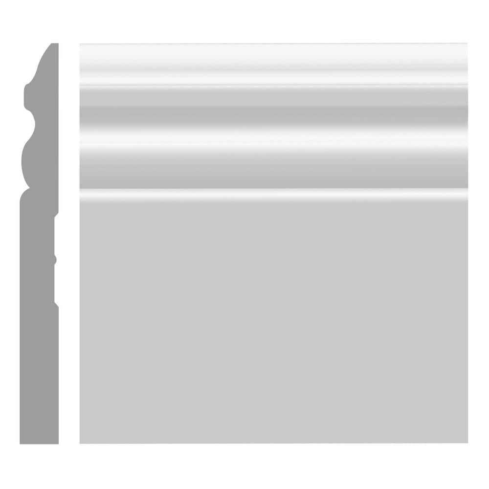 MTRIM Baseboard White Prepainted Waterproof 5-1/4 in. Height x 9/16 in ...