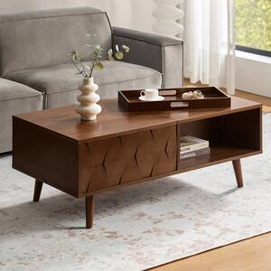 Lifestyle Solutions Hathaway 43.5 in. Walnut Rectangle Wood Coffee ...