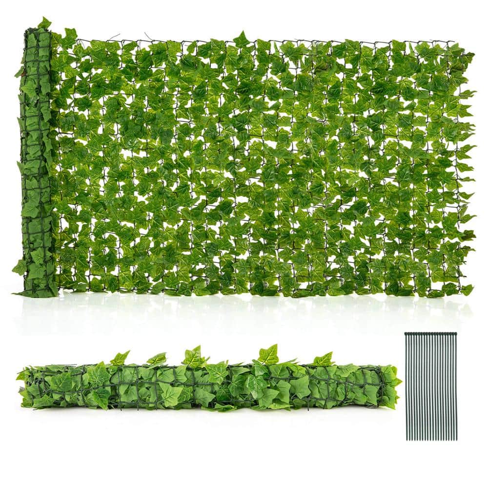 Costway 120 in. L x 40 in. H Plastic Artificial Ivy Privacy Garden ...