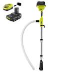 RYOBI ONE+ HP 18V 1/4 hp Cordless Battery Powered Transfer Pump with 2. ...