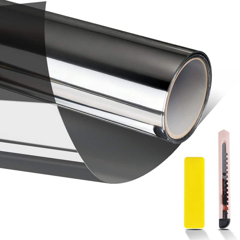 35.4 in. W x 197 in. L Dark Gray Window Privacy Film, One Way Glare ...