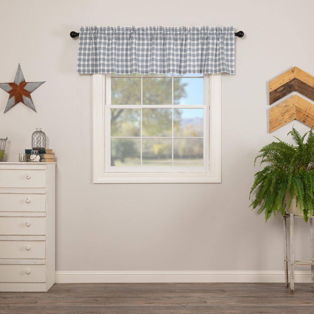 VHC BRANDS Sawyer Mill Plaid 72 in. L x 16 in. W Cotton Valance in ...