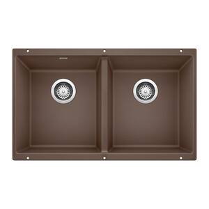 Blanco PRECIS Undermount Granite Composite 29.75 in. 50/50 Double Bowl ...