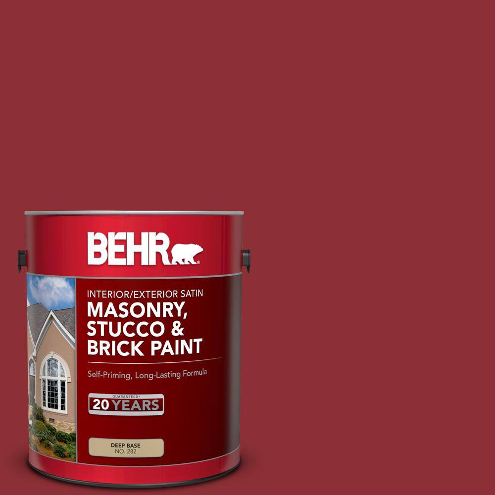 BEHR 1 gal. #BXC-27 Carriage Red Satin Interior/Exterior Masonry ...