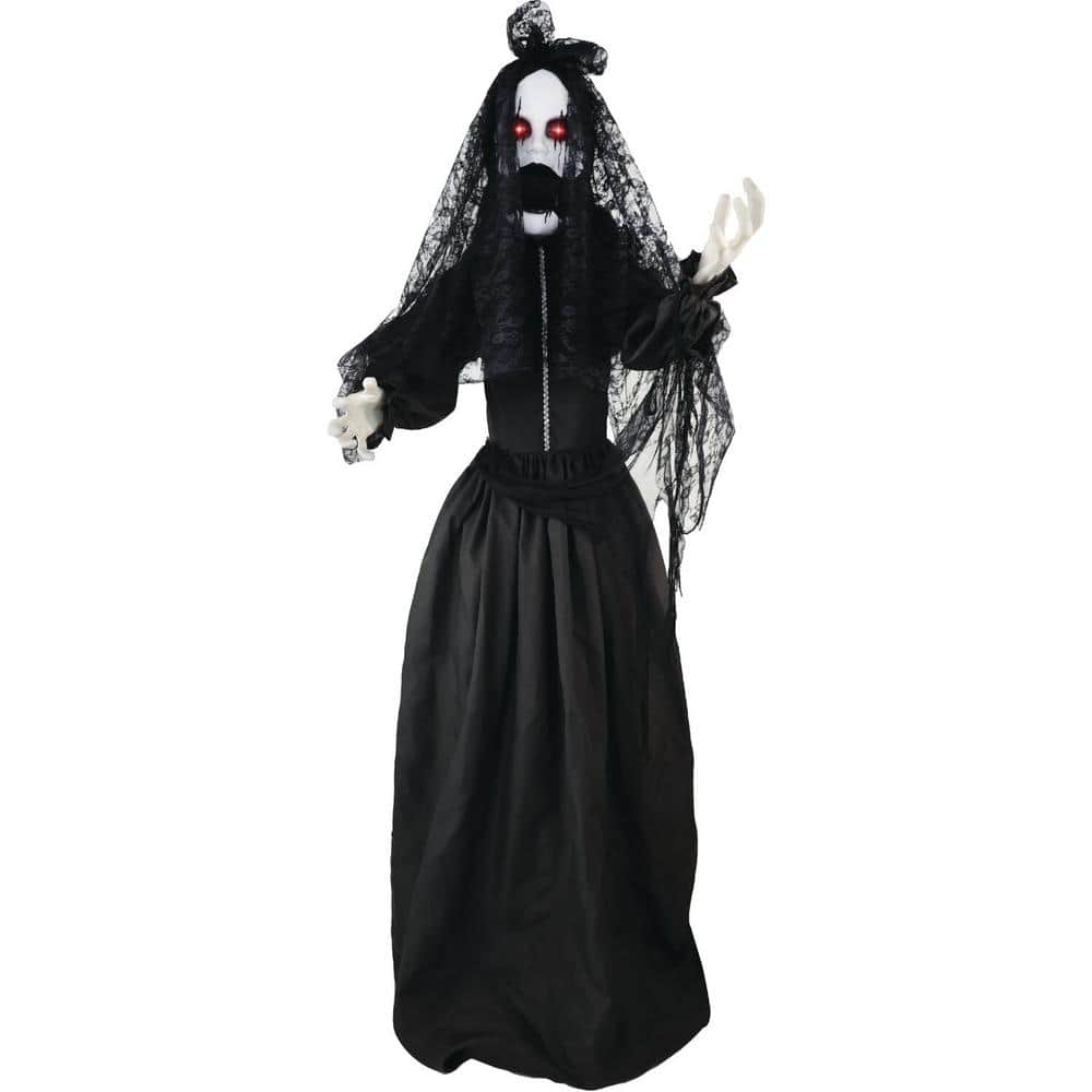 Haunted Hill Farm 5.5 ft. Lifesize Animatronic Demon Bride with Lights ...
