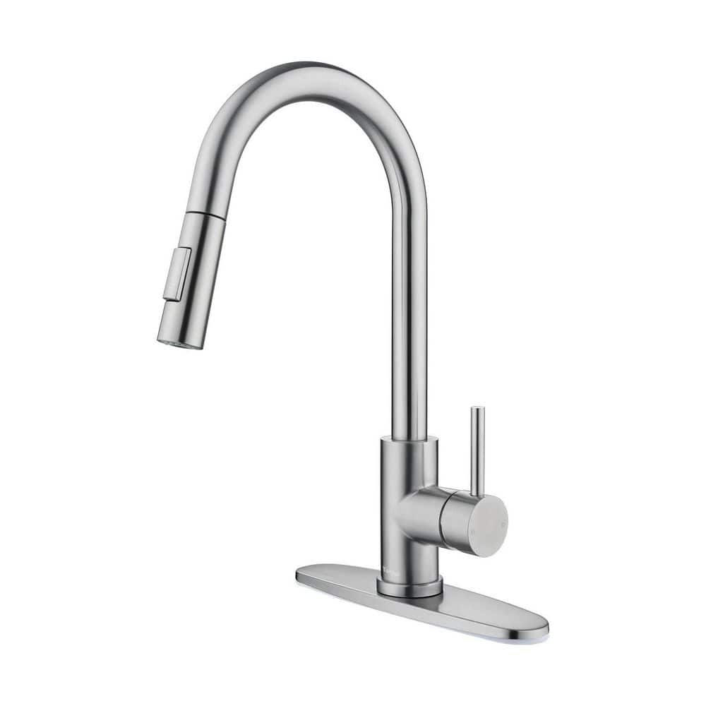 MTTCLE Single Handle Deck Mount Standard Kitchen Faucet Stainless Steel ...