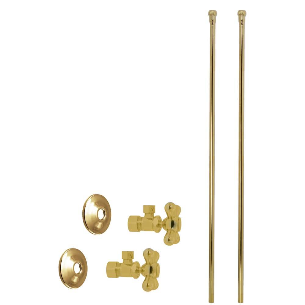 Westbrass 5/8 in. x 3/8 in. OD x 20 in. Bullnose Faucet Supply Line Kit ...
