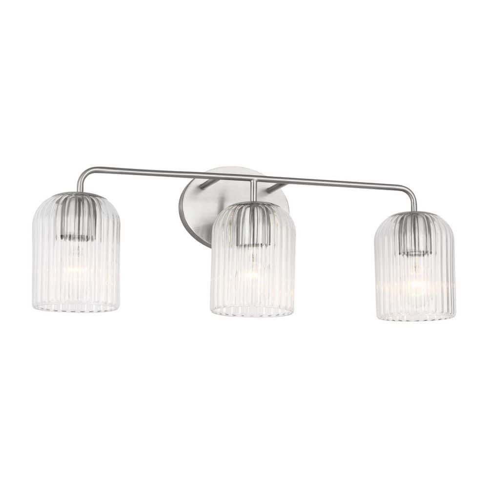 Generation Lighting Eisele 24 in. W x 8.375 in. H 3-Light Brushed ...