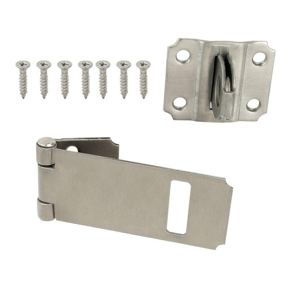 Everbilt 3-1/2 in. Stainless Steel Adjustable Staple Safety Hasp 33777 ...