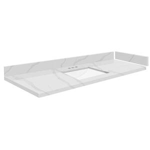 Transolid Silestone 61 in. W x 22.25 in. D Quartz White Rectangular ...