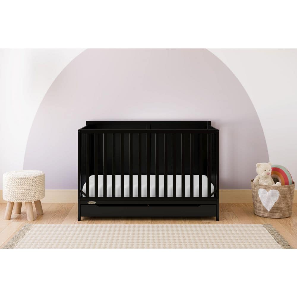 Graco Melrose Black 5-in-1 Convertible Crib with Drawer 04511-30B - The ...