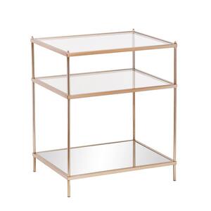 Noble House Covecrest 15.25 in. Champagne Gold Square Glass Top End ...