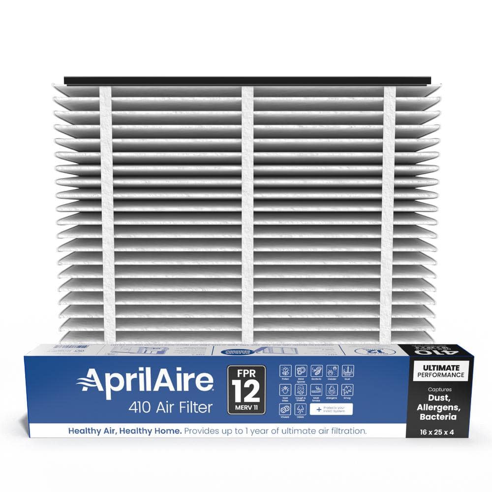 AprilAire 410 16 in. x 25 in. x 4 in. MERV 11 FPR 12 Pleated Filter For ...