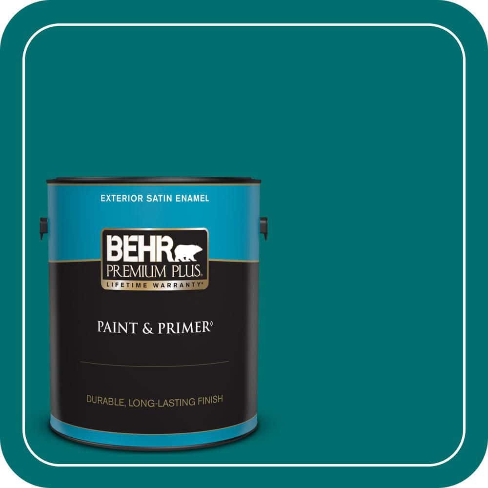 BEHR PREMIUM PLUS 1 gal. #P460-7 Caribbean Current Satin Enamel ...
