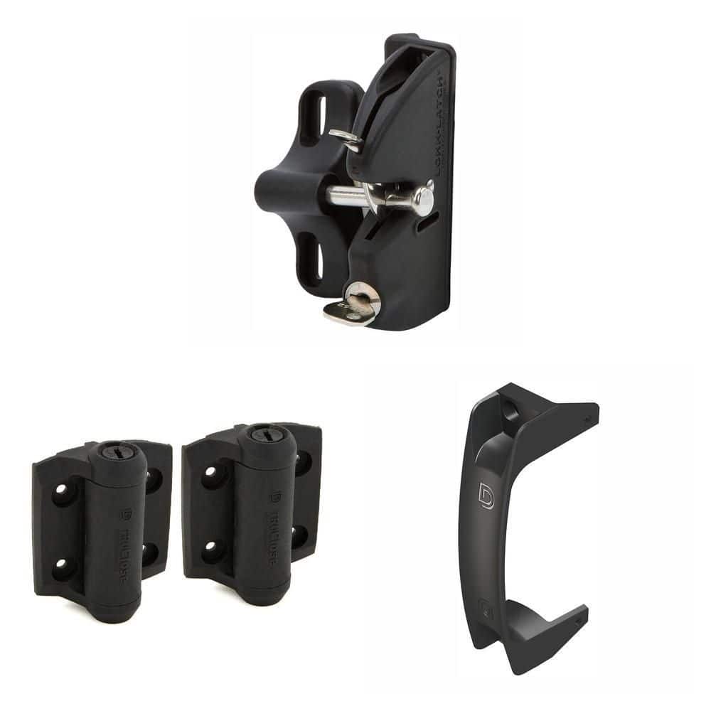 D&D Black Key-Lockable Gate Latch, (2-Pack) 2-7/8 in. x 3-3/4 in. Self ...