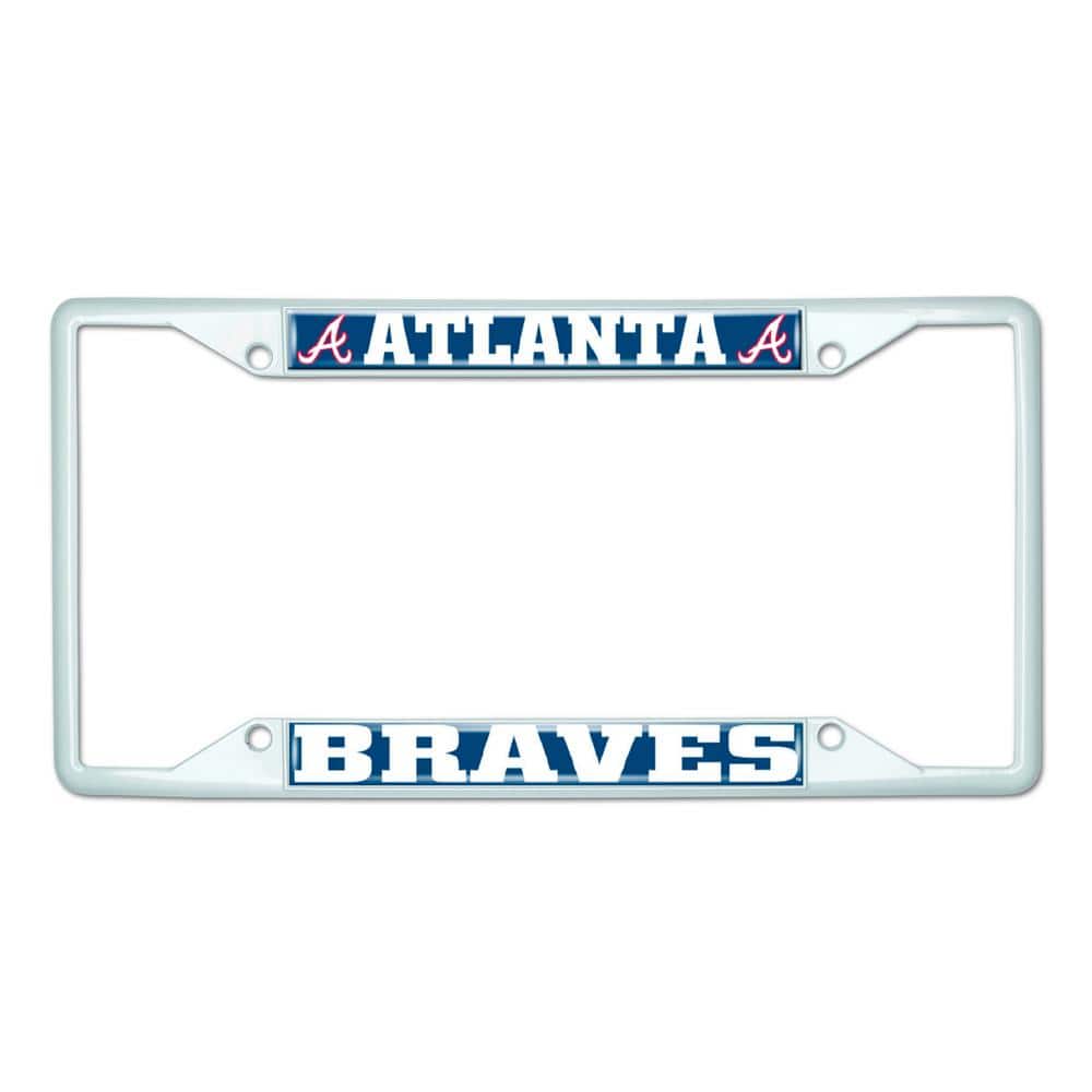 FANMATS Universal Fit MLB - Atlanta Braves License Plate Frame - White ...