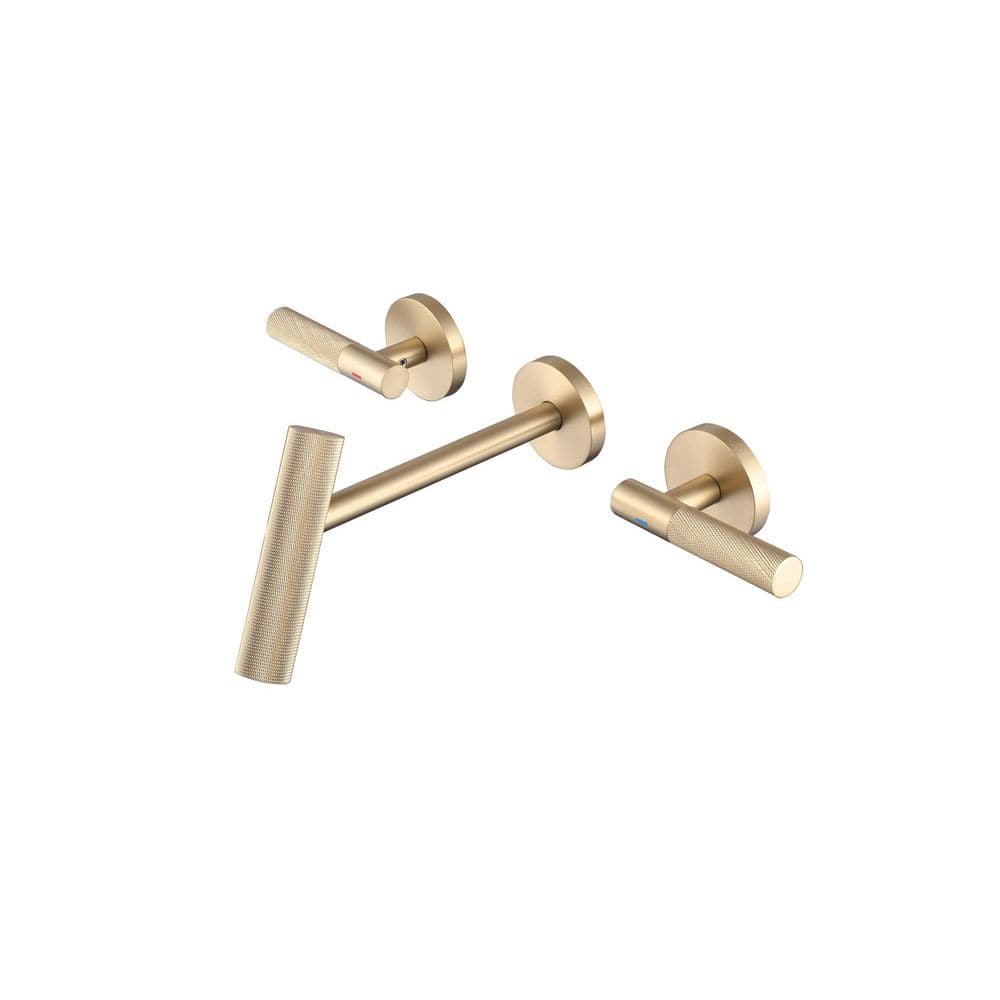 Tomfaucet Double Handle Wall Mounted Bathroom Sink Faucet 3-Hole 1-GPM ...