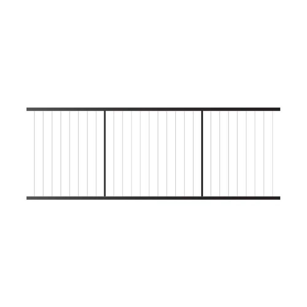 FORTRESS Fe26 Vertical Cable Rail 34 in. x 8 ft. Black Sand Railin.g ...