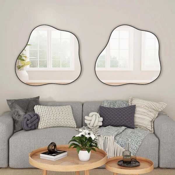 Modern Irregular Mirror 36x24 Cloud Shape Frameless Wall Mirror ...
