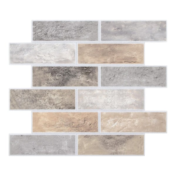sunwings 0.4 in. x 11.8 in. x 11.8 in. Brown PET Peel and Stick ...