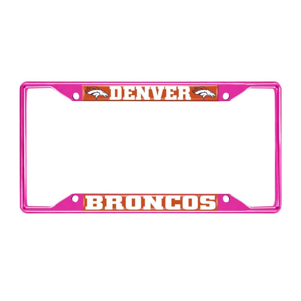 FANMATS Universal Fit NFL - Denver Broncos License Plate Frame - Pink ...