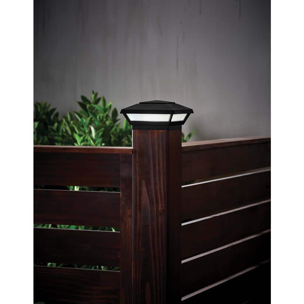 Hampton Bay Low Voltage 50 Lumens Black Outdoor Integrated LED 4x4 and ...