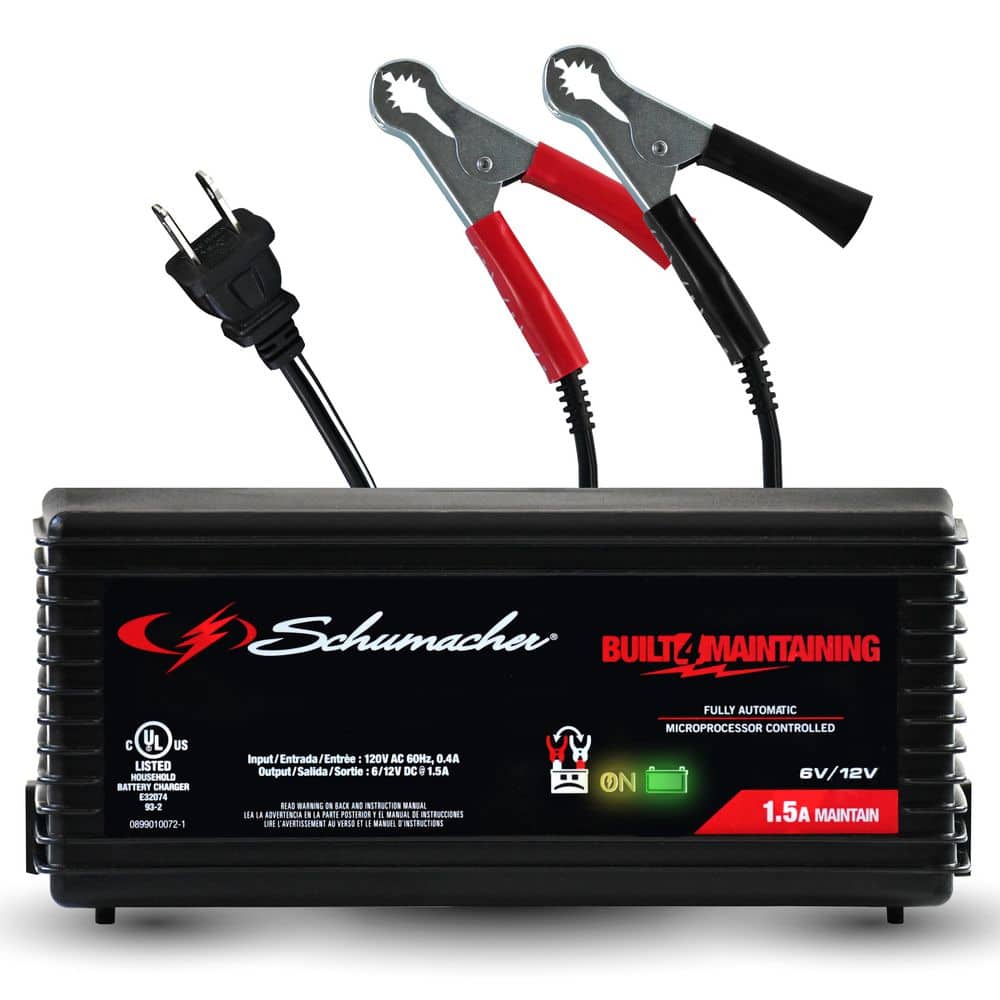 Schumacher Electric 1.5-Amp Car Battery Charger and Maintainer, Fully ...