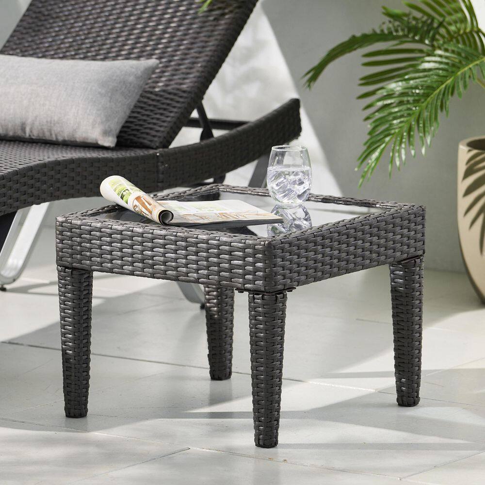 20 in. L x 20 in. W x 15 in. H. Outdoor Antibes Wicker Side Table ...
