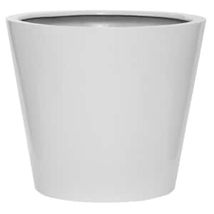 PotteryPots Block Extra Large 24 in. Tall Mat White Fiberstone Indoor ...