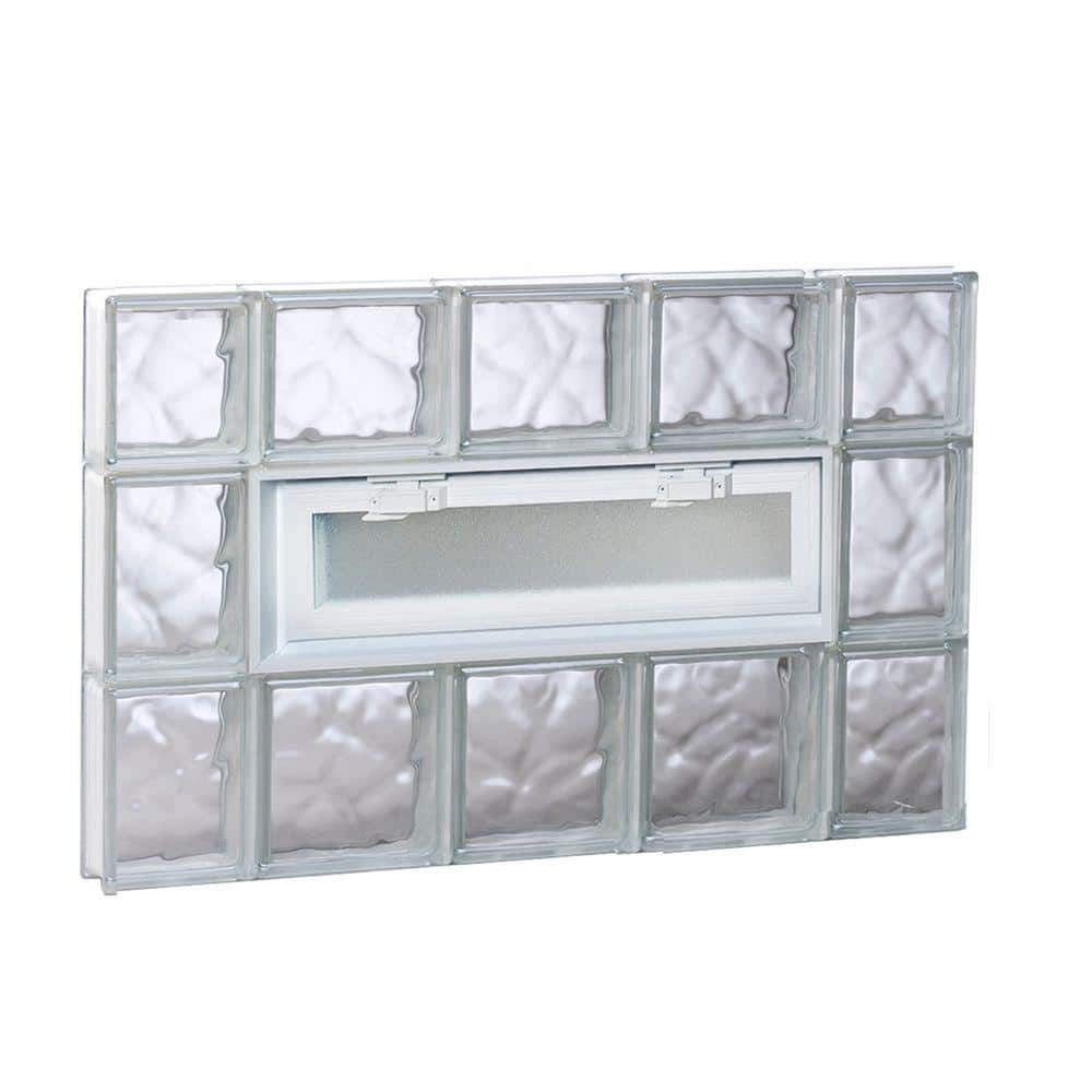 Clearly Secure 34.75 in. x 21.25 in. x 3.125 in. Frameless Wave Pattern ...
