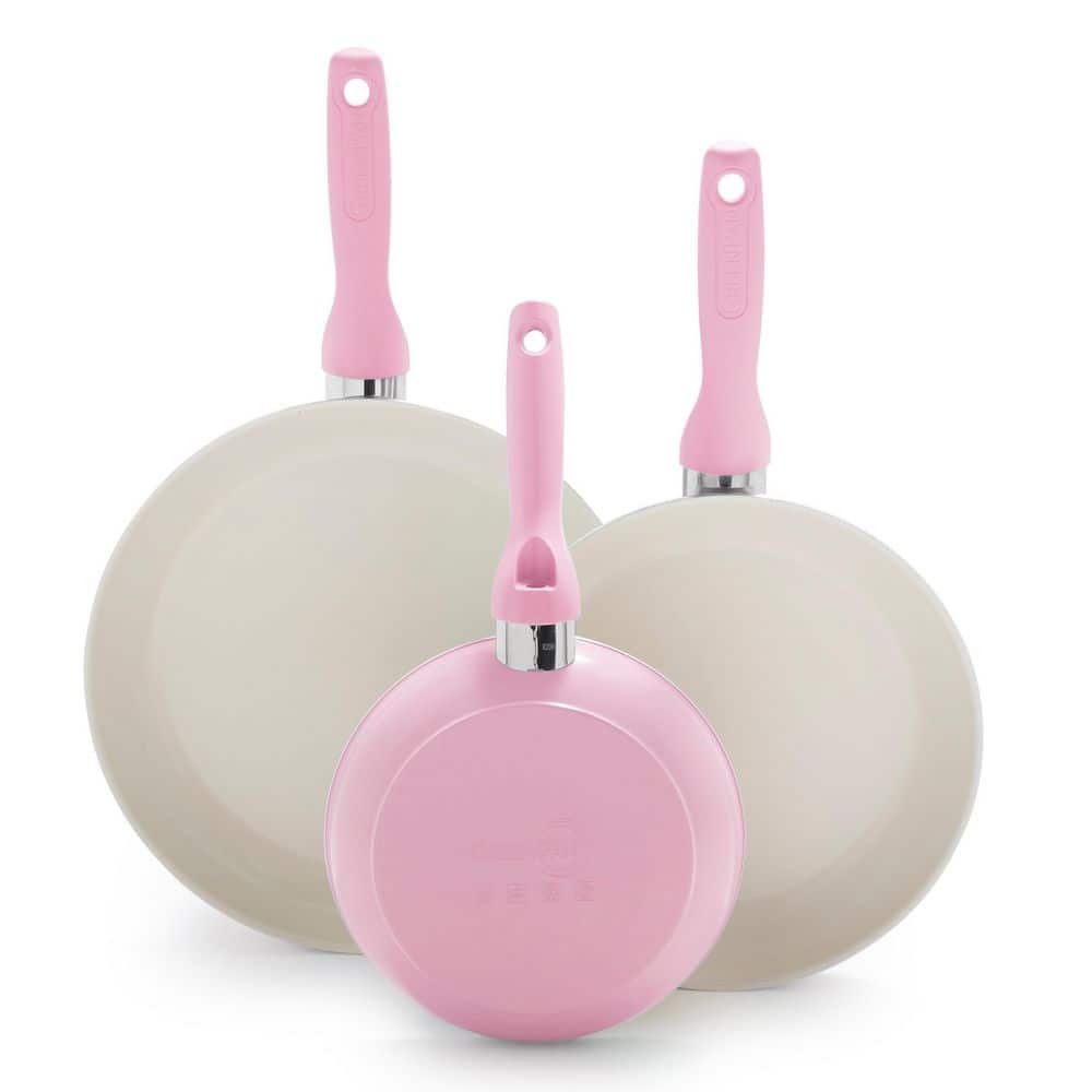 GreenPan Rio 3-Piece Aluminum Ceramic Nonstick Frying Pan Skillet Set ...