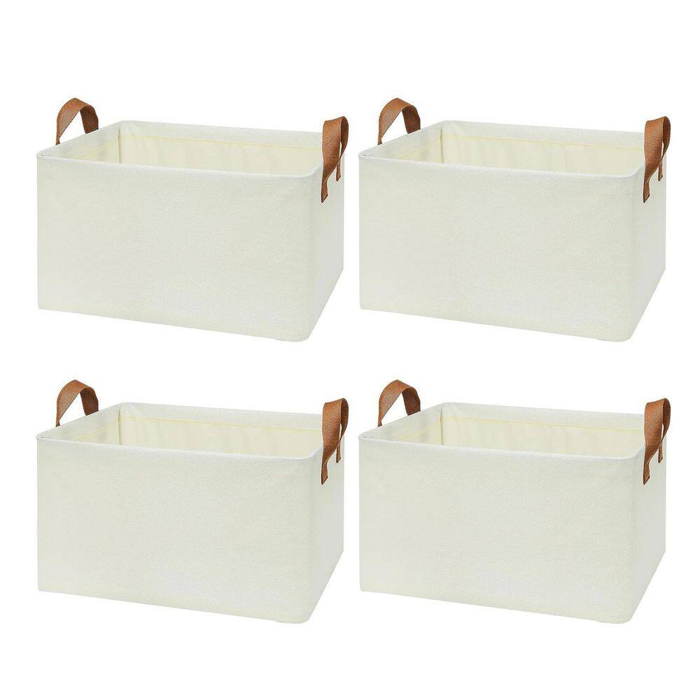 Beige 15 in. x 8.5 in. Polyester Decorative Basket Set of 4 Z09B73MN52 ...
