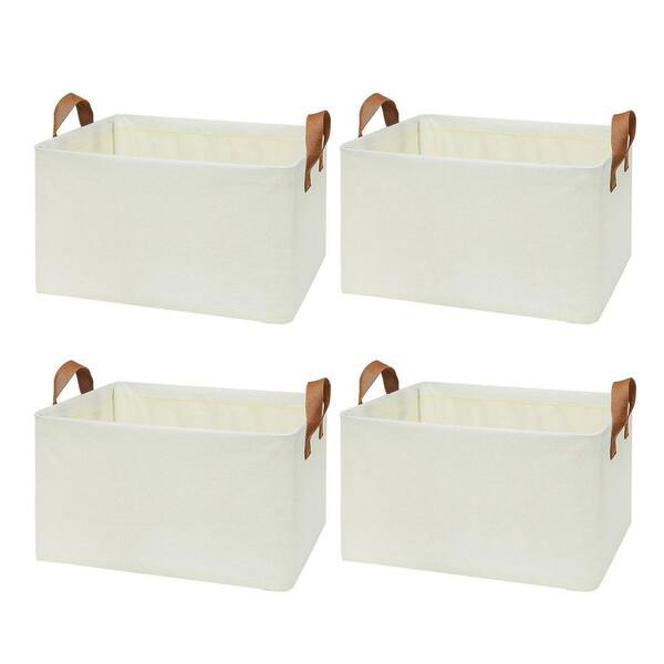 Beige 15 in. x 8.5 in. Polyester Decorative Basket Set of 4 Z09B73MN52 ...
