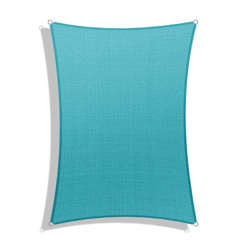 BANSA ROSE 8 ft. x 12 ft. Turquoise Rectangle Heavy Weight Sun Shade ...