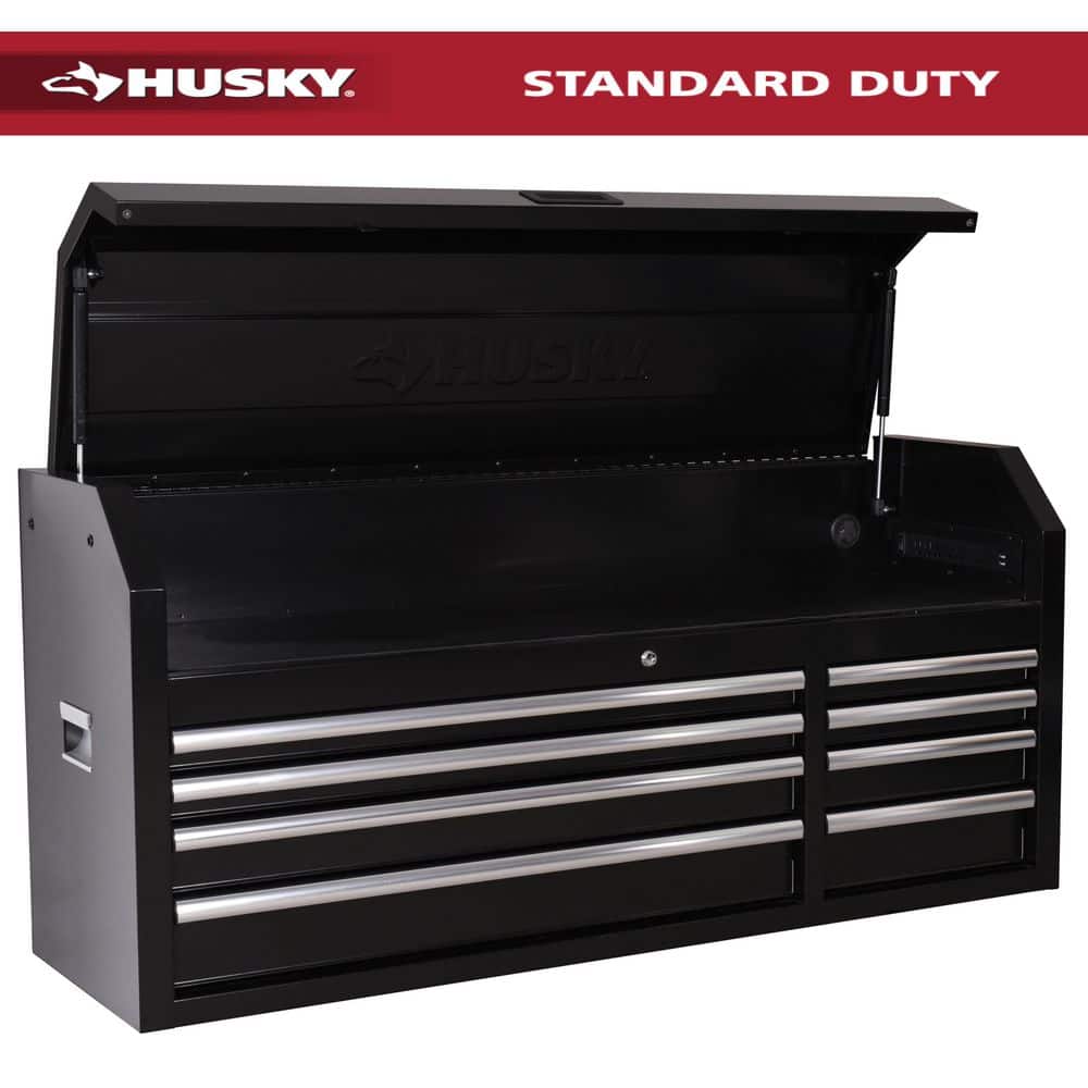 Husky Modular Tool Storage 52 in. W x 16 in. D Standard Duty Black Top ...