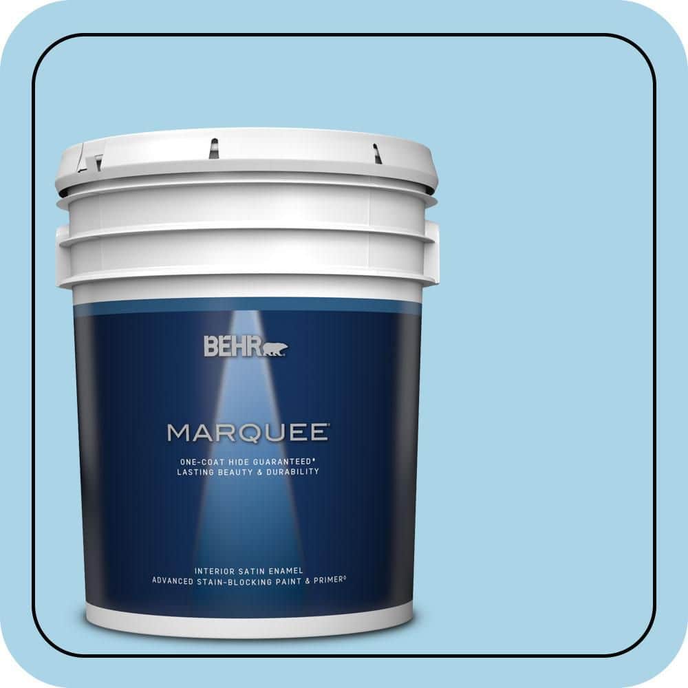 BEHR MARQUEE 5 gal. #550C-3 Monaco Satin Enamel Interior Paint & Primer ...
