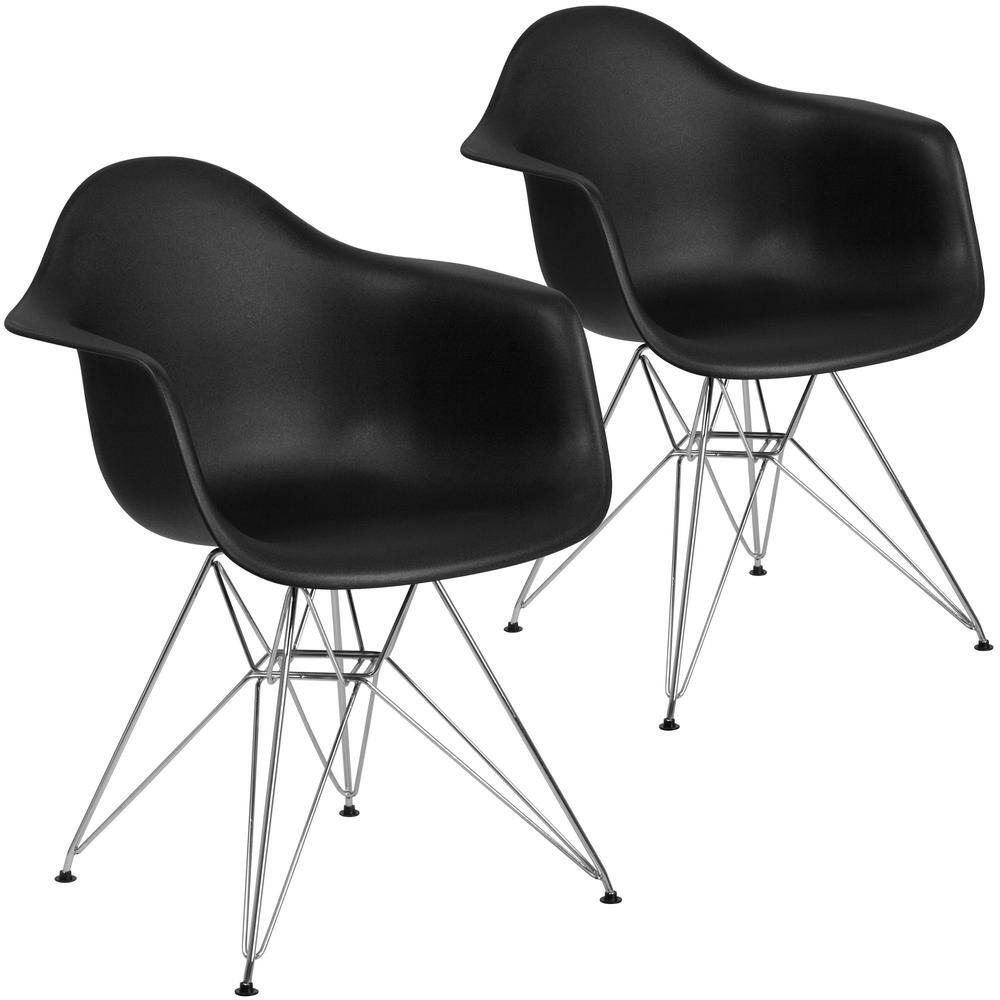 Carnegy Avenue Black Plastic Party Chairs (Set of 2) CGA-FH-224443-BL ...