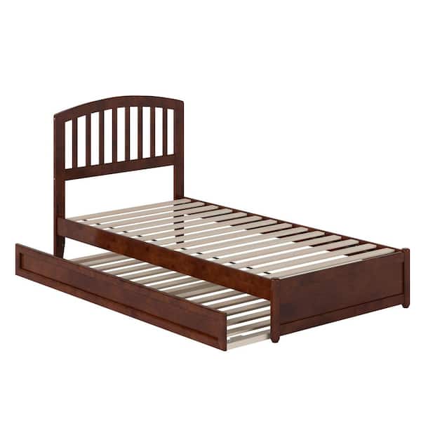 AFI Lucia Walnut Brown Solid Wood Frame Twin XL Platform Bed with Panel ...