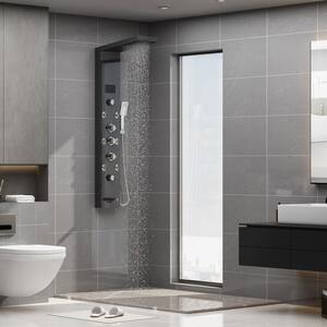 WIAWG 48 in. 8-Jet Shower Panel System Stainless Steel Shower Tower in ...