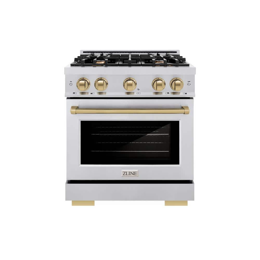 ZLINE Kitchen and Bath Select 30 in. 4-Burner Dual Fuel Range with ...