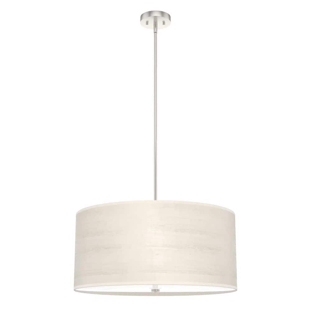 Hunter Solhaven 4-Light Bleached Alder Island Pendant Light with Cream ...