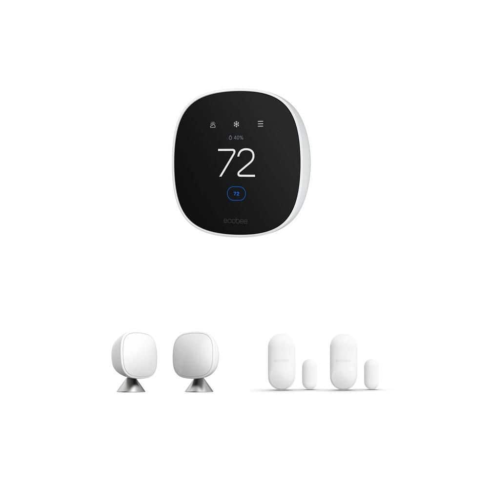 ecobee Smart Thermostat Essential with Smart Sensor 2 Pack and Door ...
