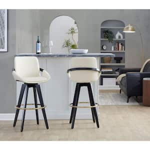 LumiSource Cosmo 41.75 in. H Black Faux Leather, Black Wood, and Black ...