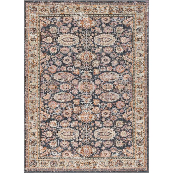 Well Woven Rodeo Parker Vintage Bohemian Oriental Floral Border Dark ...