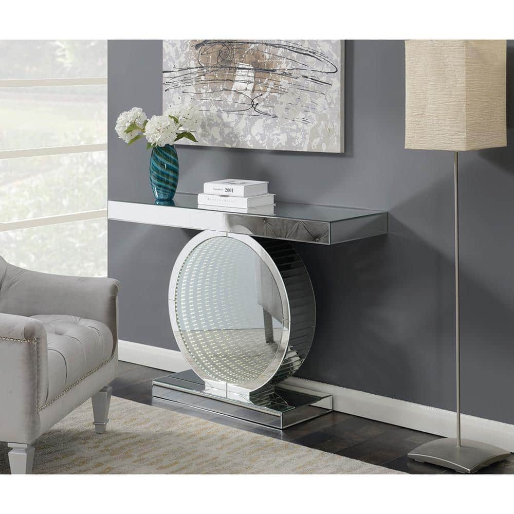 Coaster Angelonia 47.25 in. Clear Mirror Rectangle Glass Top Console ...