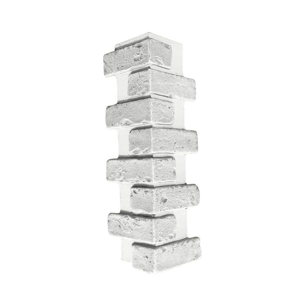 GenStone White Brick 22.5 in. x 7 in. Brick Veneer Siding Outside ...