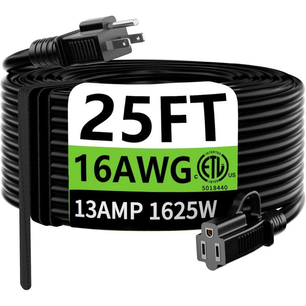 Lukyamzn 25 ft. 16/3 Heavy Duty Indoor/Outdoor Extension Cord with Tri ...