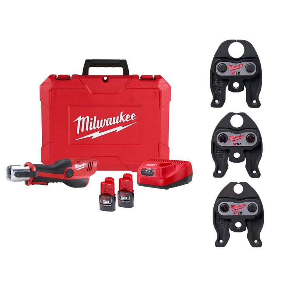 Milwaukee M12 12-Volt Lithium-Ion Force Logic Cordless Press Tool w/1/2 ...